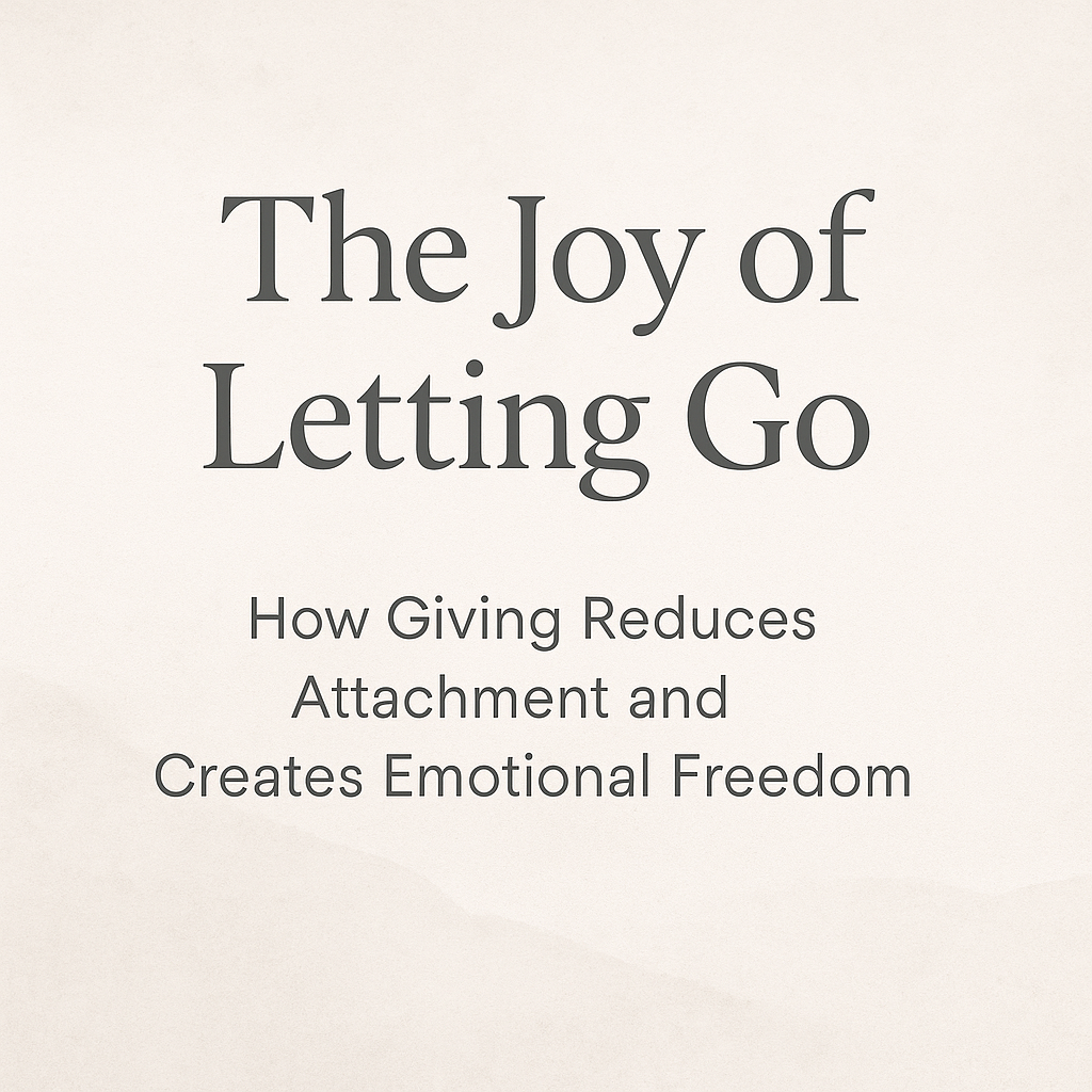 The Joy of Letting Go: How Giving Reduces Attachment and Creates ...